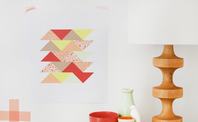 Patterned Paper Patchwork Wall Art Tutorial Pictures, Photos, and ...