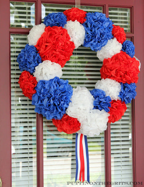 Red, White And Blue Paper Flower Wreath Pictures, Photos, and Images ...