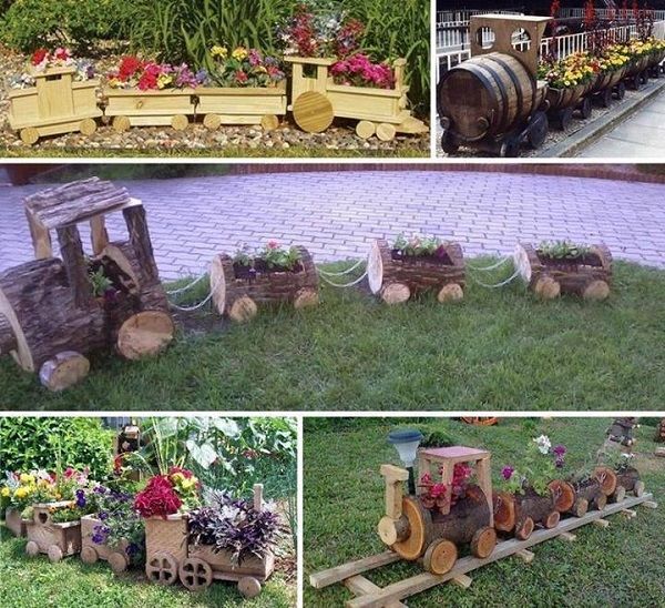 Wooden Log Train Planters Pictures, Photos, and Images for Facebook ...