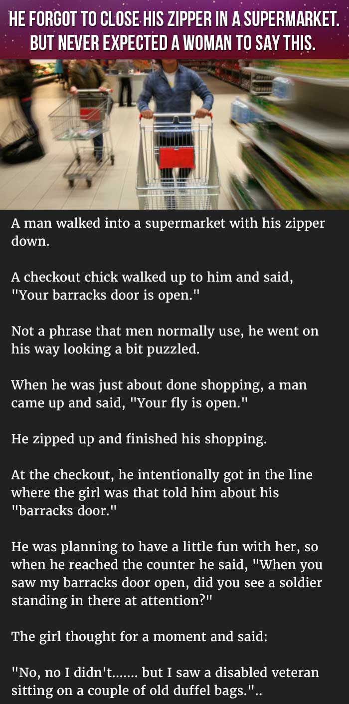 Man Forgets To Close Zipper In Supermarket. But Never Expected A Woman ...