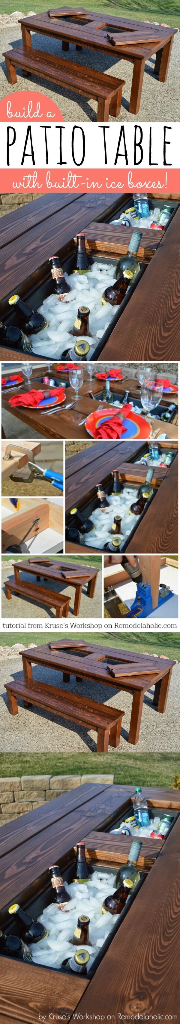 Build A Patio Table With Built-In Ice Boxes Pictures, Photos, and ...