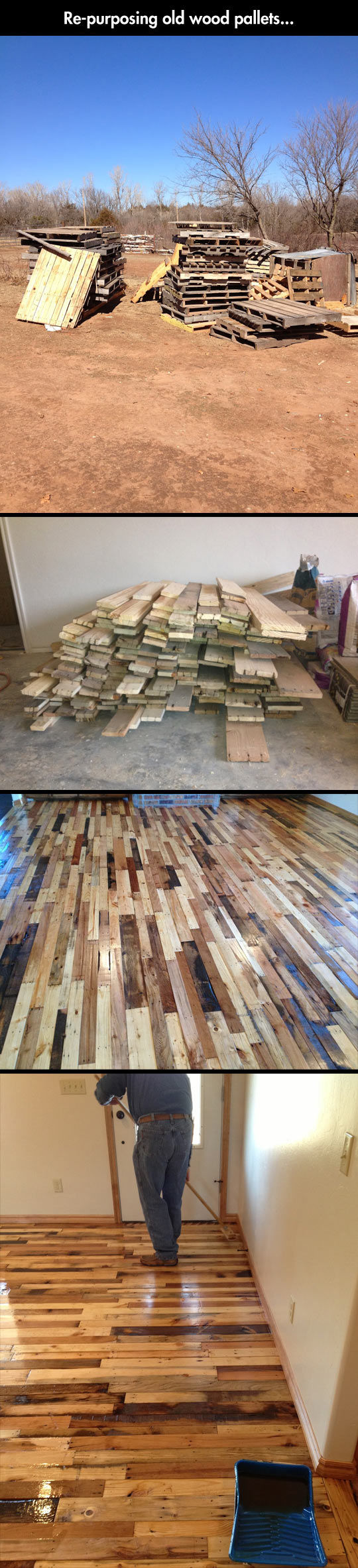 Reusing Old Woods Pallets Into A Hard Wood Floor Pictures, Photos, and ...