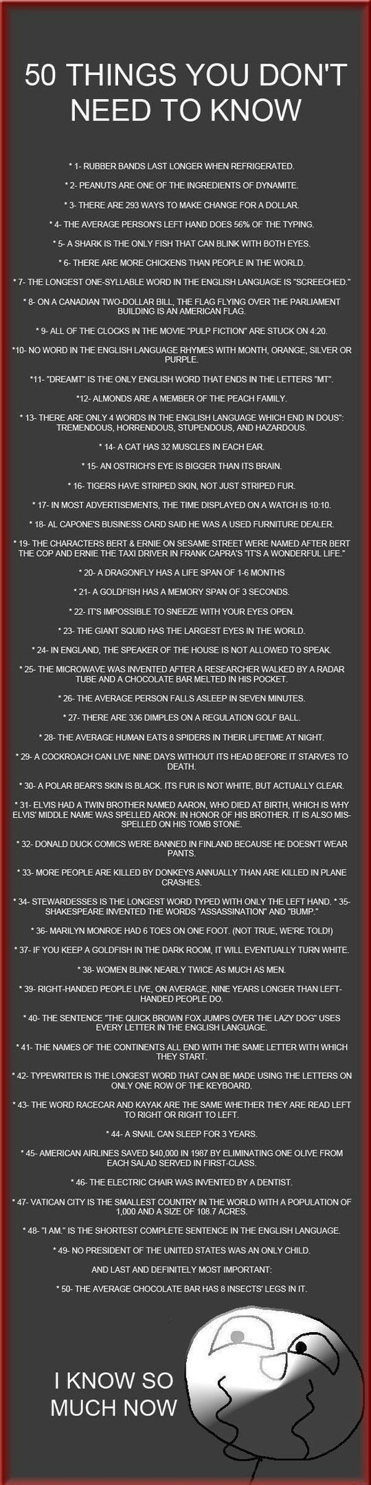 50 Things You Don't Need To Know Pictures, Photos, and Images for ...