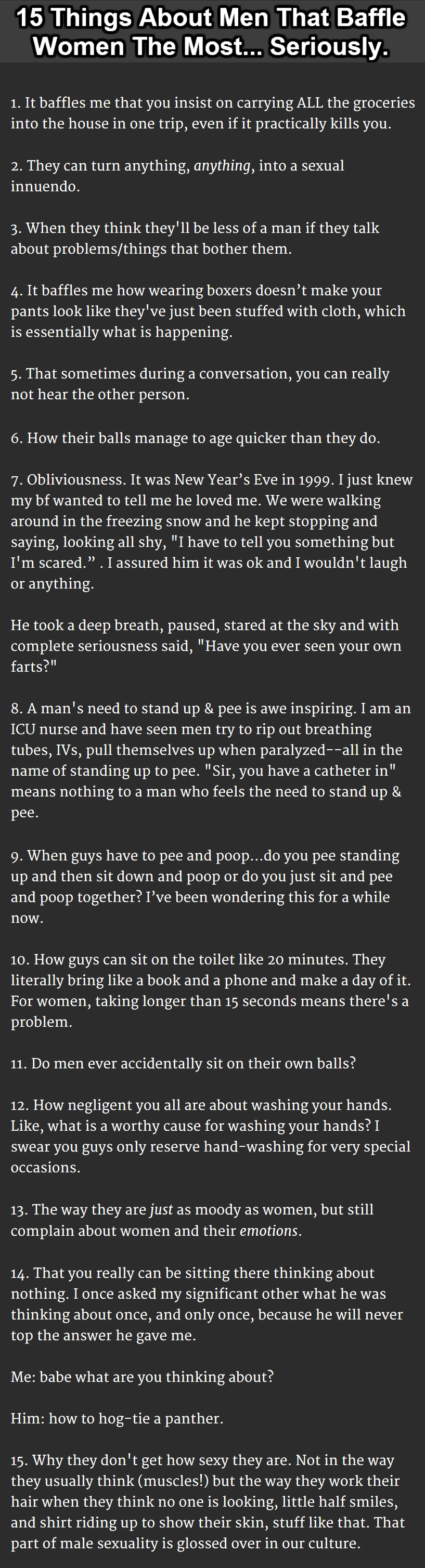 15 Things About Men That Baffle Women The Most Pictures, Photos, and ...