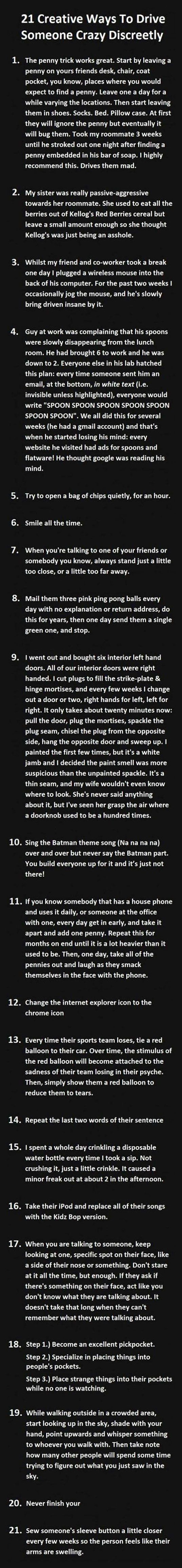 21 Creative Ways To Drive Someone Crazy Discreetly Pictures, Photos ...