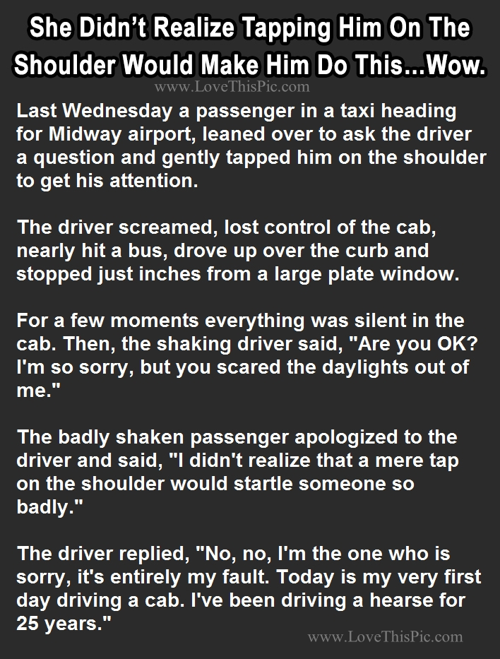 She Didn't Realize That Tapping Him On The Shoulder Would Make Him Do ...