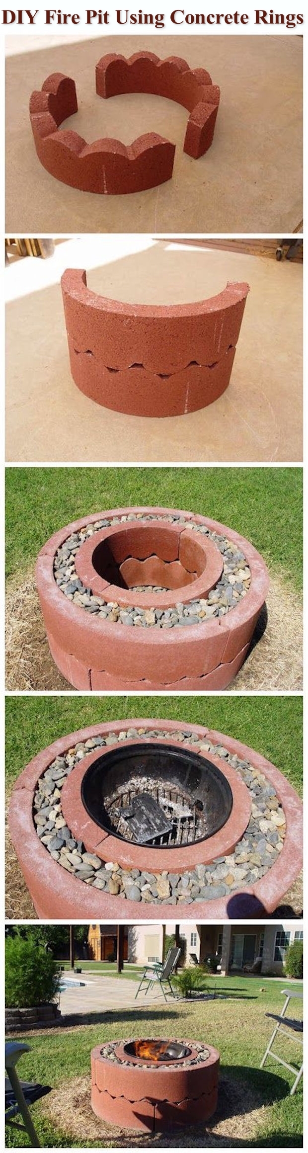 How To Make A Fire Pit Using Concrete Rings Pictures, Photos, and ...