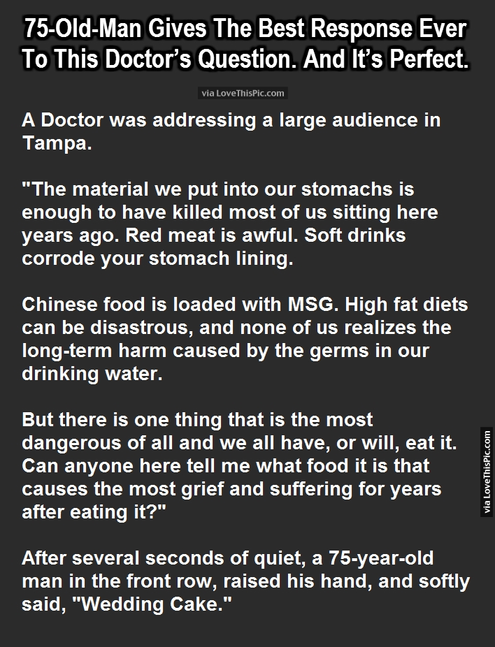 75 Year Old Man Gives The Best Response Ever To This Doctor's Question ...