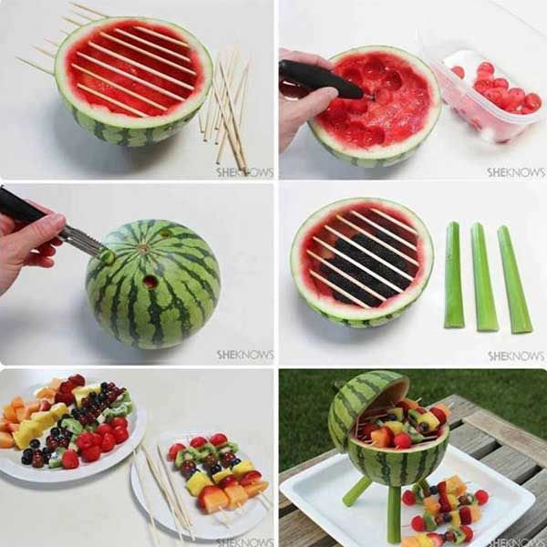 Watermelon Grill With Fruit Kabobs Pictures, Photos, and Images for ...