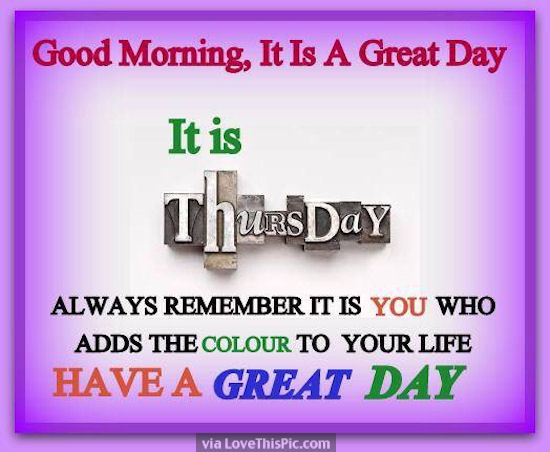 Good Morning It's Thursday Pictures, Photos, and Images for Facebook ...