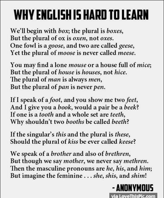 This Is Why English Is So Hard To Learn Pictures, Photos, and Images ...
