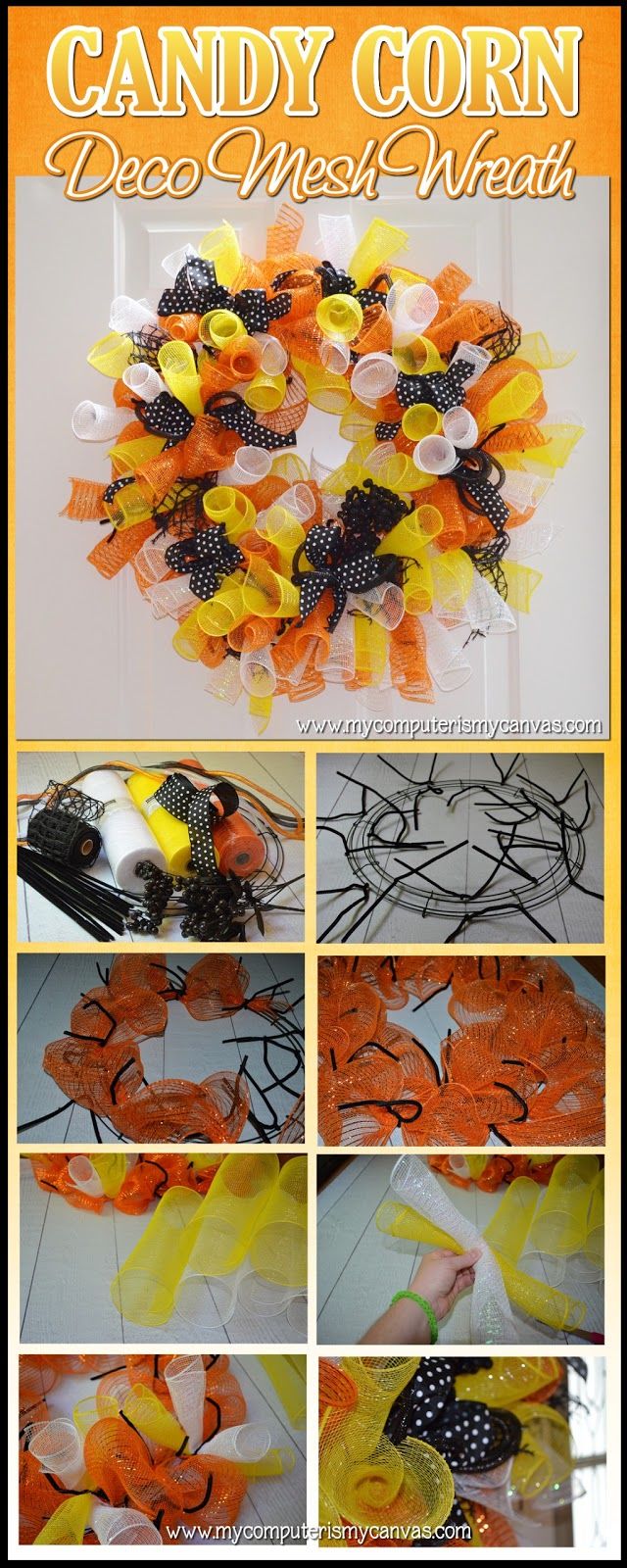 Candy Corn Deco Mesh Wreath Pictures, Photos, and Images for Facebook ...