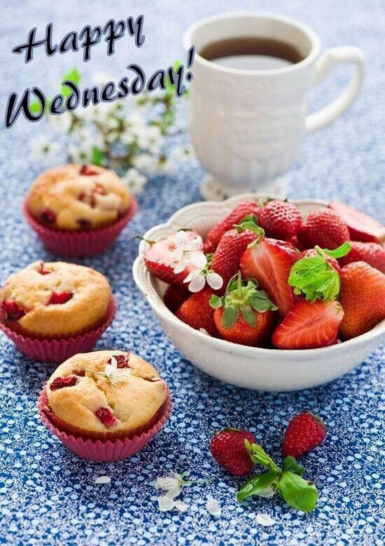 Happy Wednesday Quote With Strawberry Muffins Pictures, Photos, and ...