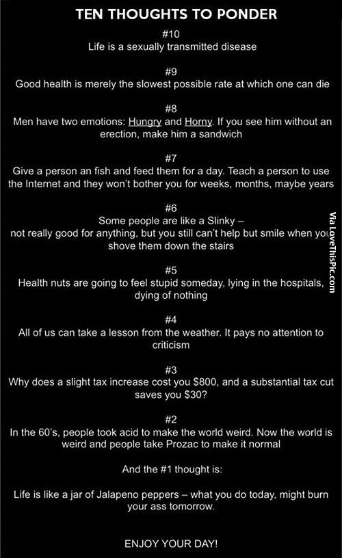 Ten Thoughts To Ponder Pictures, Photos, and Images for Facebook ...