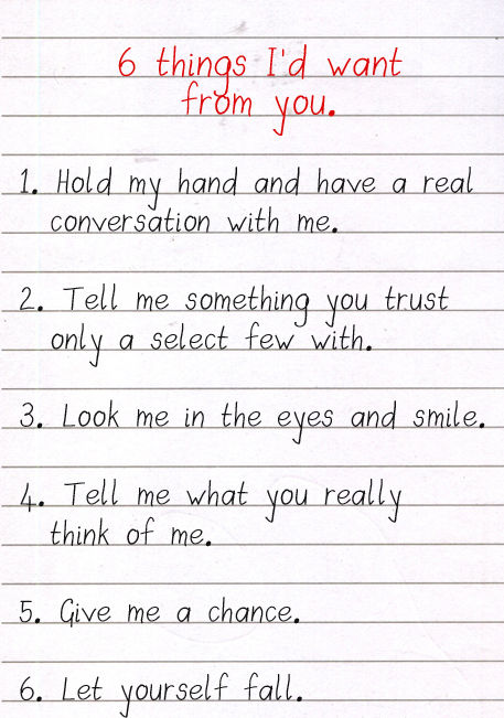 6 Things I'd Want From You Pictures, Photos, and Images for Facebook ...