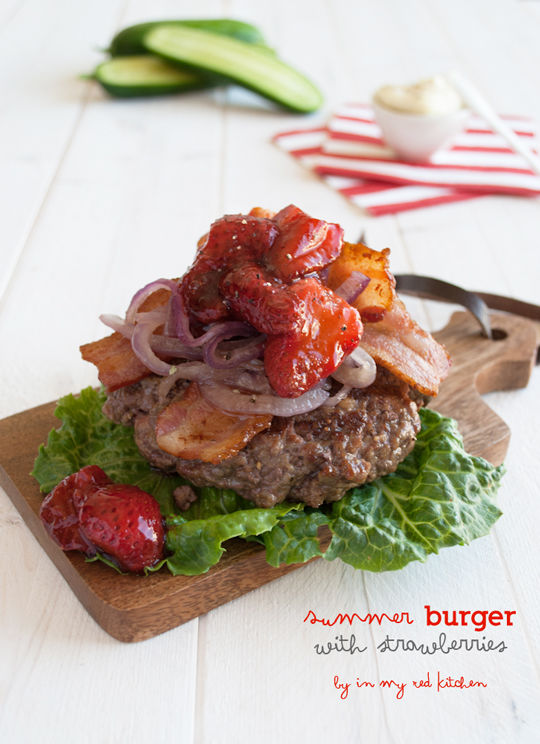 Summer Burger With Strawberries Pictures, Photos, and Images for ...