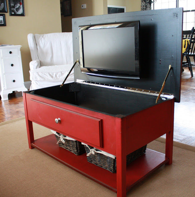 Hidden TV Storage In Red Cabinet Pictures, Photos, and Images for ...