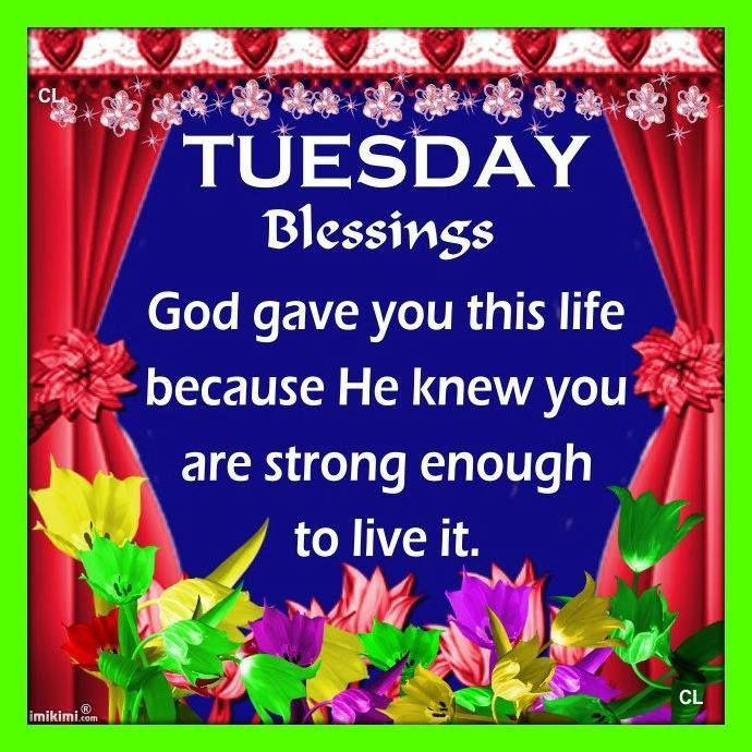 Tuesday Blessings. God Gave You This Life Because He Knew You Are ...