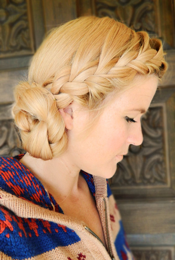 French Braid Side Bun