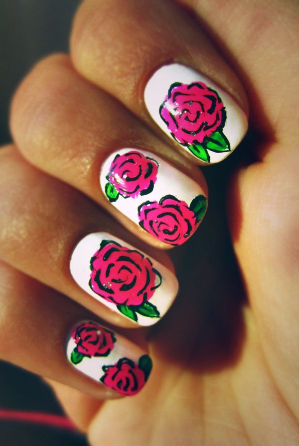 White And Pink Rose Nails Pictures, Photos, and Images for Facebook ...
