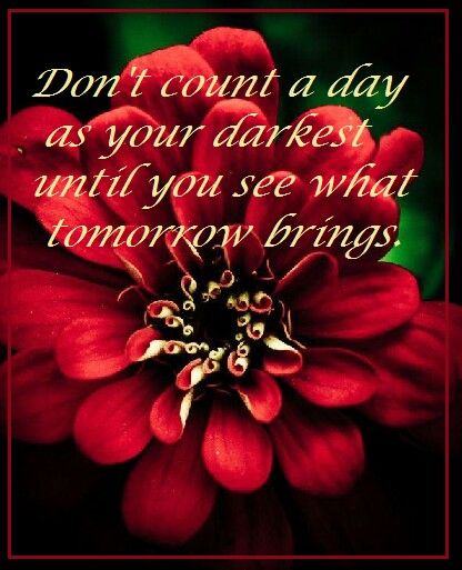 Dont Count A Day As Your Darkest Until You See What Tomorrow Brings ...
