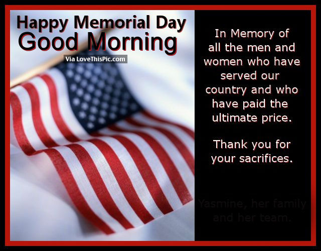 Thank You Happy Memorial Day