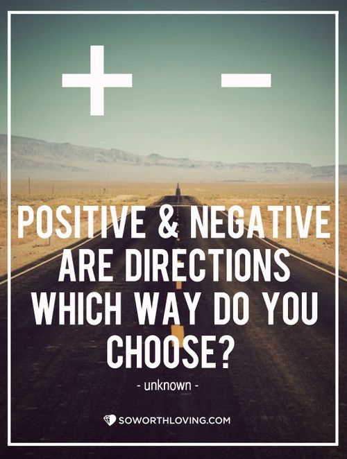 Positive & Negative Are Directions. Which Way Do You Choose? Pictures ...
