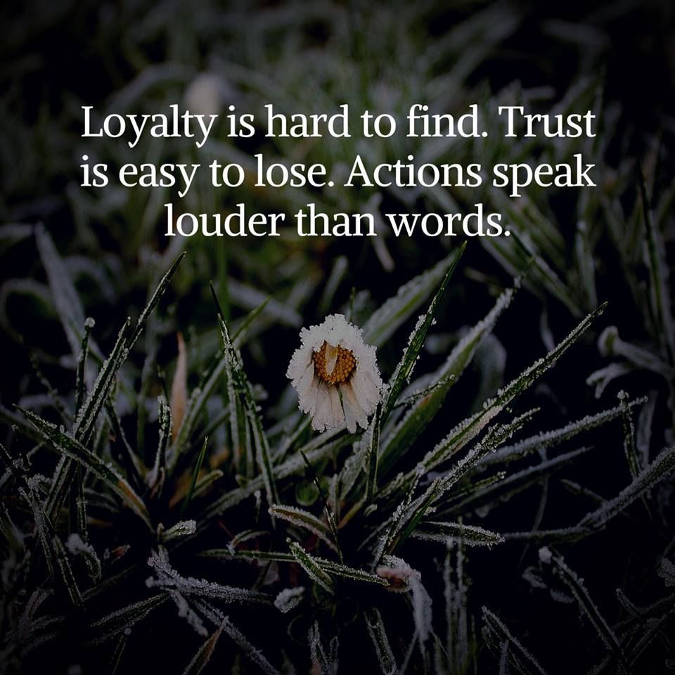 Loyalty Is Hard To Find. Trust Is Easy To Lose. Actions Speak Louder ...
