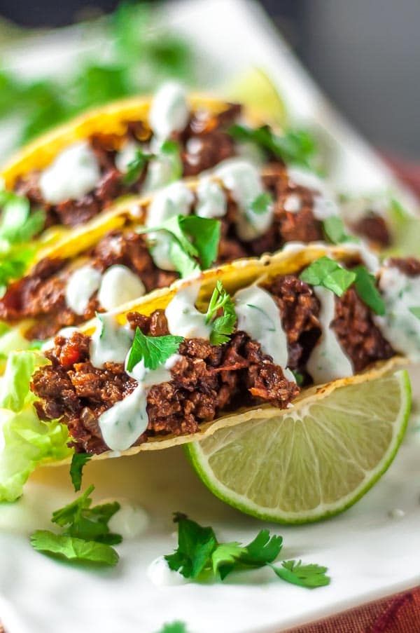 Spicy Sweet Tacos With Lime And Sour Cream Pictures, Photos, and Images ...