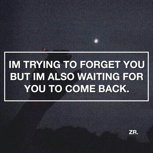 Im Trying To Forget You But Im Also Waiting For You To Come Back ...