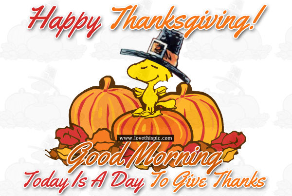 Happy Thanksgiving! Good Morning! Today Is A Day To Give Thanks ...