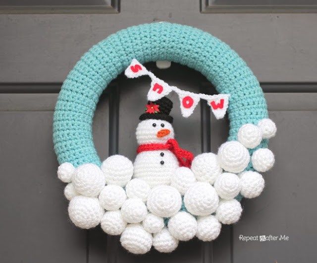 Crocheted Snowball Wreath Pictures, Photos, and Images for Facebook ...