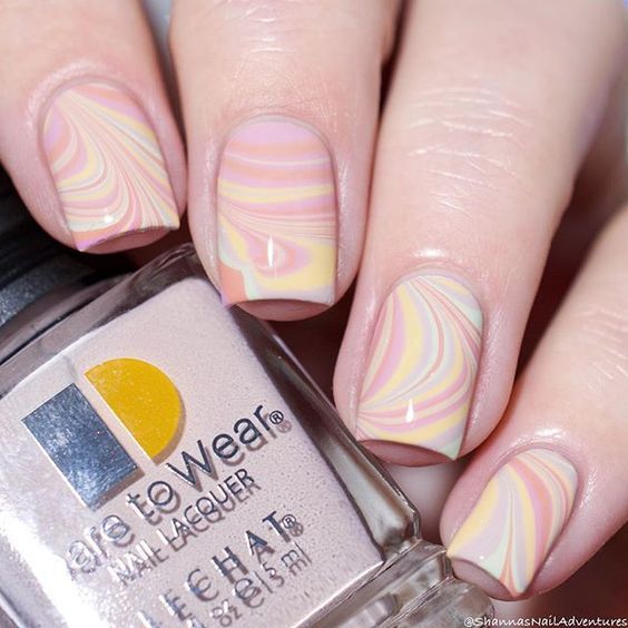 Pink And Yellow Marble Nails Pictures, Photos, and Images for Facebook ...