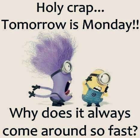 Holy Crap...Tomorrow Is Monday!! Why Does It Always Come Around So Fast ...