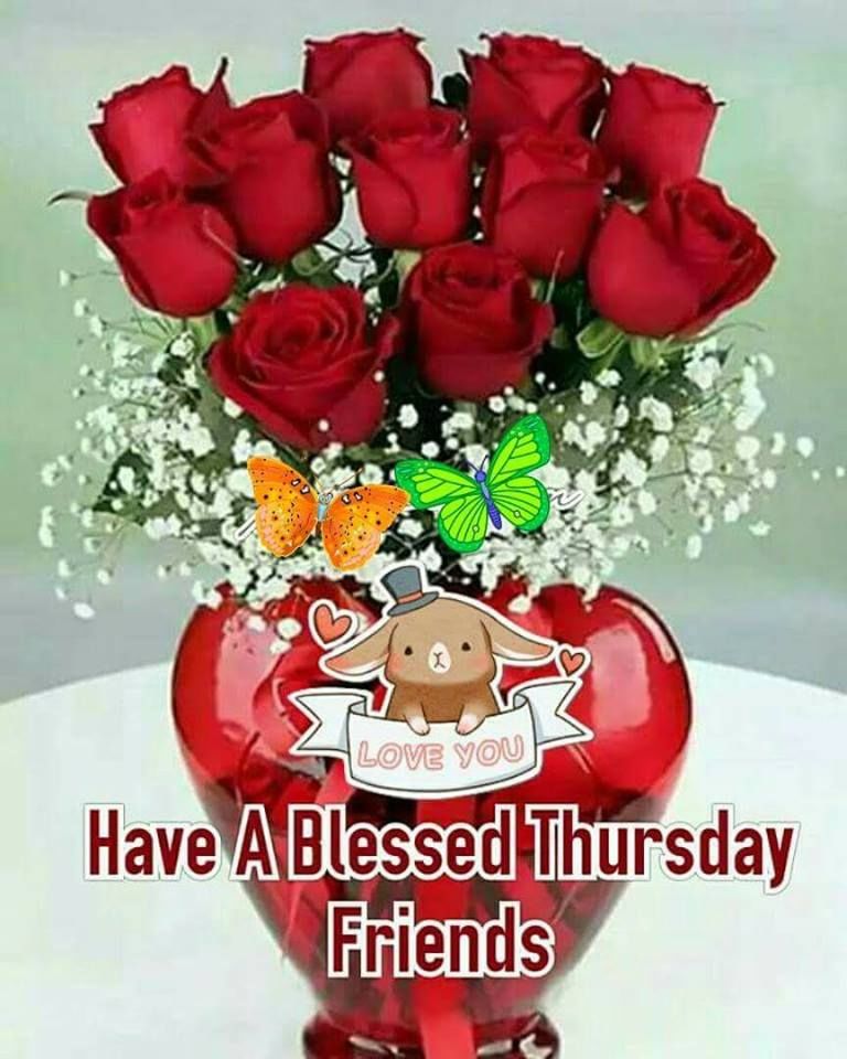 Vase Of Roses Blessed Thursday Friends Image Pictures, Photos, and ...