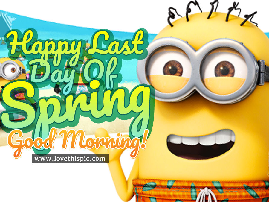 Beach Minion Last Day Of Spring Good Morning Image Pictures, Photos ...