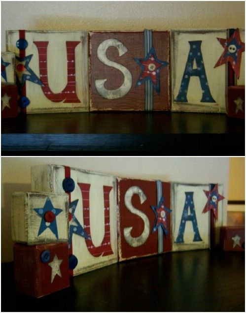 DIY Rustic USA Blocks Pictures, Photos, and Images for Facebook, Tumblr ...
