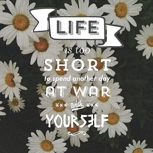 Life Is Too Short To Spend Another Day At War With Yourself Pictures ...