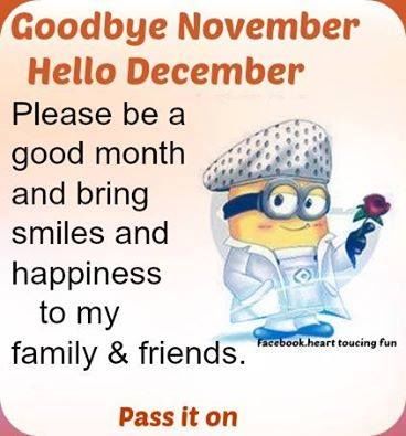 Minion Goodbye November Hello December Quote Pictures, Photos, and ...