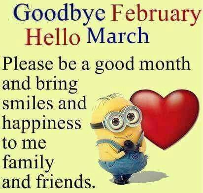 Minion Goodbye February Hello March Pictures, Photos, and Images for ...