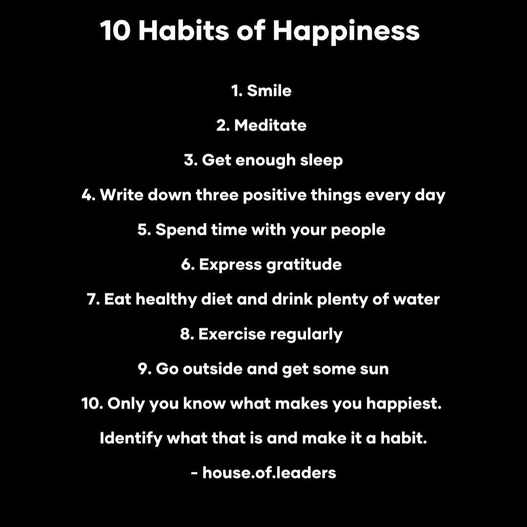 10 Habits Of Happiness Pictures, Photos, and Images for Facebook ...