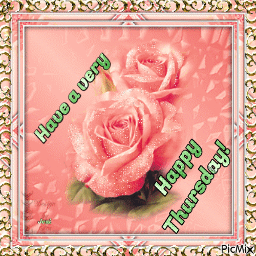 Animated Pink Rose Happy Thursday Quote Pictures, Photos, and Images ...