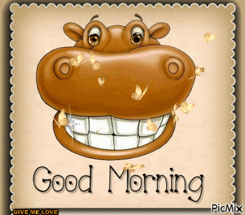 Smiling Hippo Good Morning Animated Quote Pictures, Photos, and Images ...
