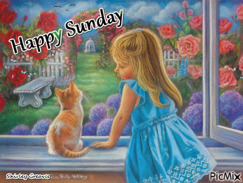 Girl And Kitty Happy Sunday Quote Pictures, Photos, and Images for ...
