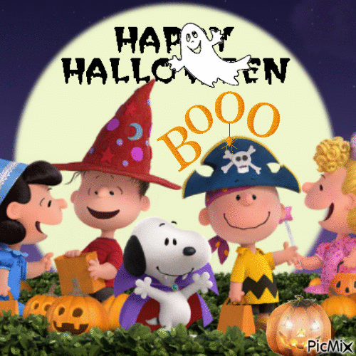 Peanuts Gang Happy Halloween Gif Pictures, Photos, and Images for ...