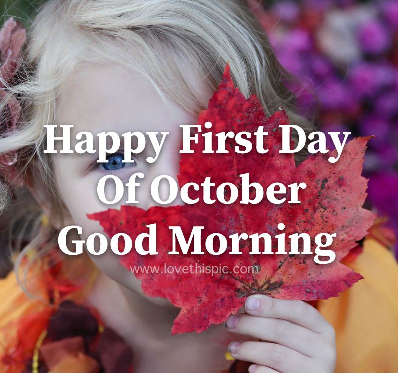 Girl Holding Maple Leaf - Happy First Day Of October Pictures, Photos ...