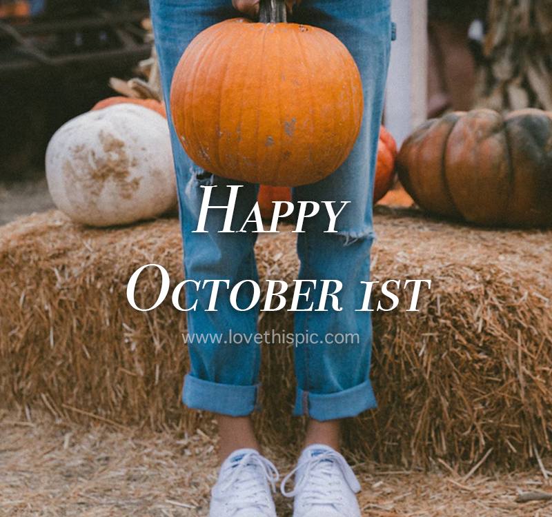 Woman Holding Pumpkin - Happy October 1st Quote Pictures, Photos, and ...