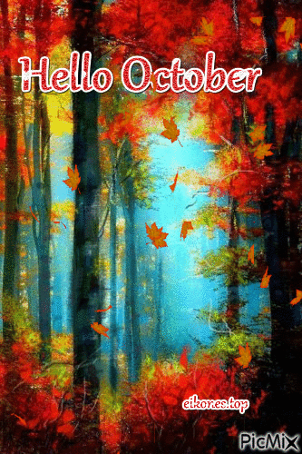 Red Leaf Hello October Animated Image Pictures, Photos, and Images for ...