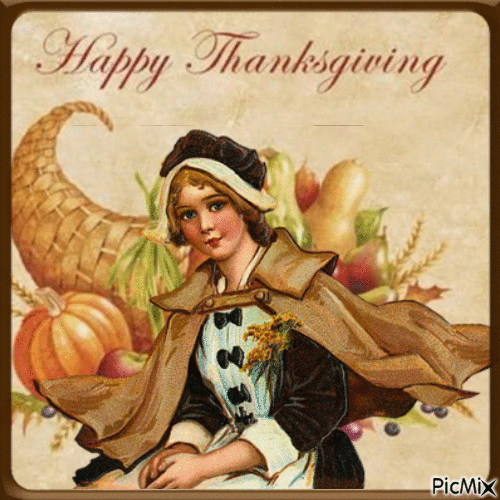 Pilgrim Woman Happy Thanksgiving Gif Pictures, Photos, and Images for ...