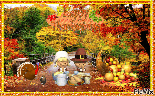 Praying Pilgrim Happy Thanksgiving Gif Pictures, Photos, and Images for ...